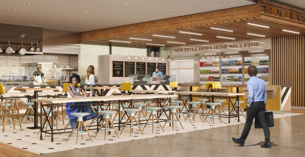 Oakland airport food court 3D visualization for SmartDesign | nofuss