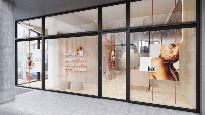 Beauty salon 3D rendering for interior design studio FIVE AM | nofuss