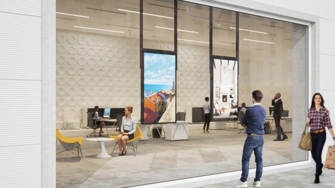 Samsung window display for real estate and travel agencies | nofuss