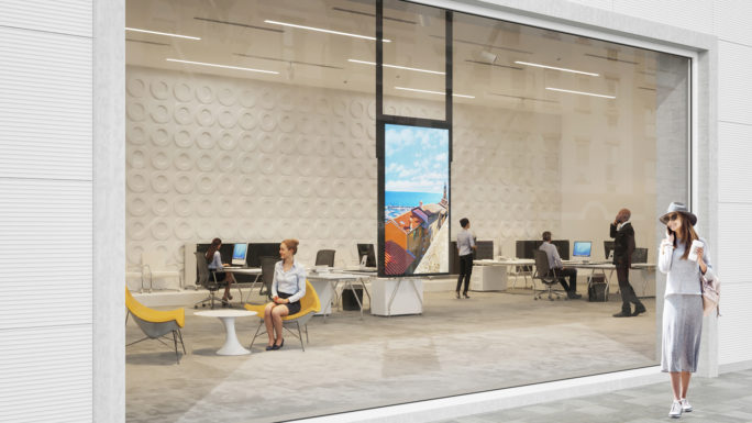 Samsung window display for real estate and travel agencies | nofuss