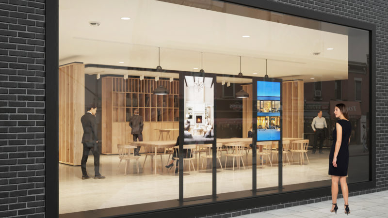 Samsung window display for real estate and travel agencies | nofuss