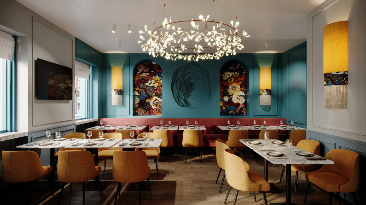 Designer hotel rendering for a hospitality design agency | nofuss