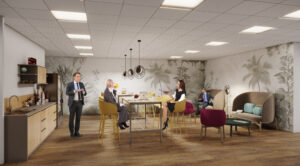 Tech company office headquarters new design 3D visuals | nofuss